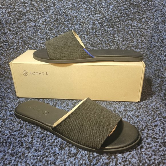 Rothy's | Shoes | Rothys The Slide Black Comfortable Flats Slip On ...